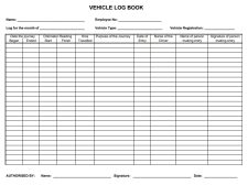 Printable Vehicle Log Book Template Example | Templateral