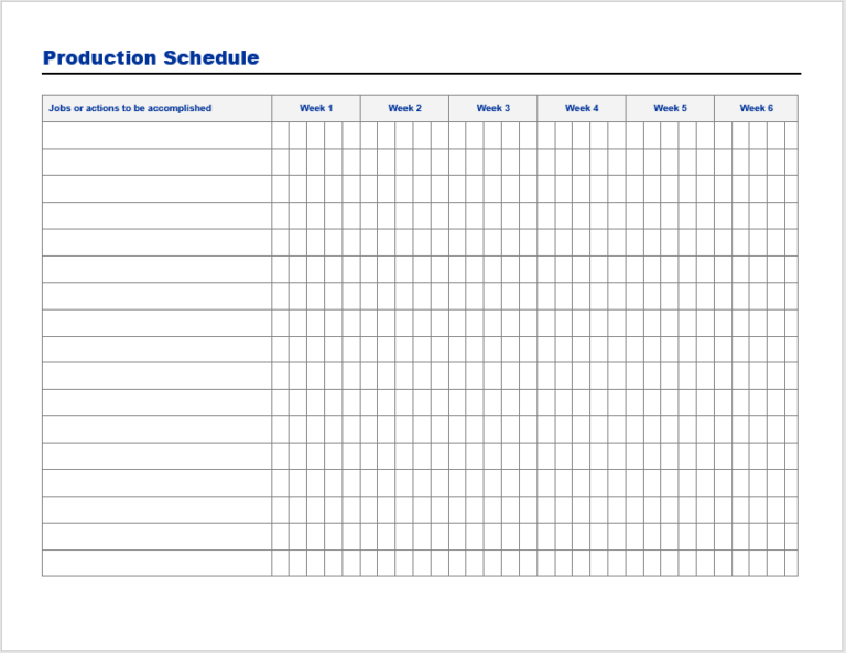 √ Production Shift Schedule Template