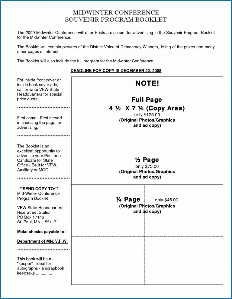 √ Free Printable Program Booklet Template
