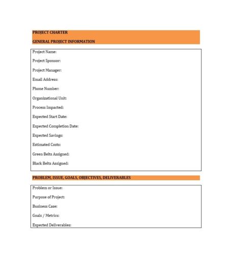 √ Free Printable Project Charter Template