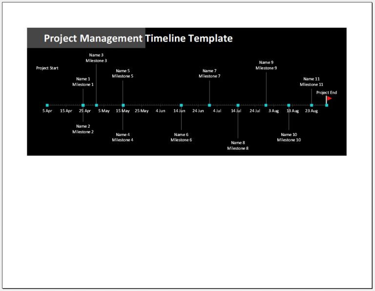 √ Free Printable Project Management Timeline Template