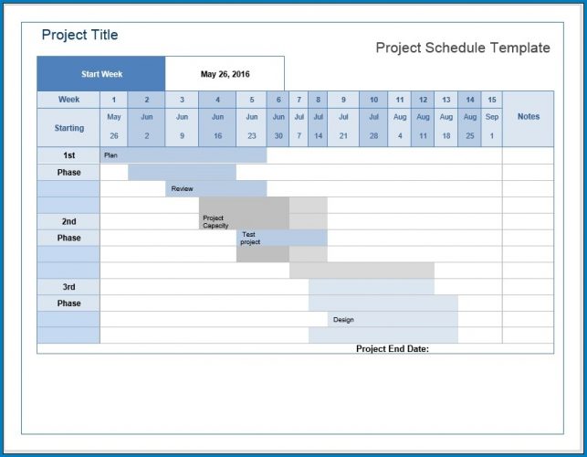 √ Free Printable Project Schedule Template