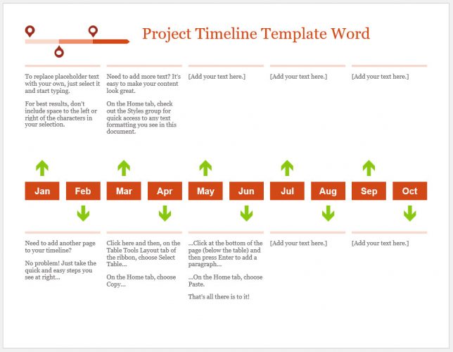 √ Free Customizable Project Timeline Template Word