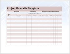 √ Free Editable Project Timetable Template