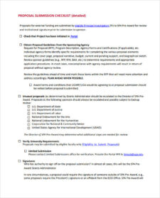 √ Free Printable Proposal Checklist Template