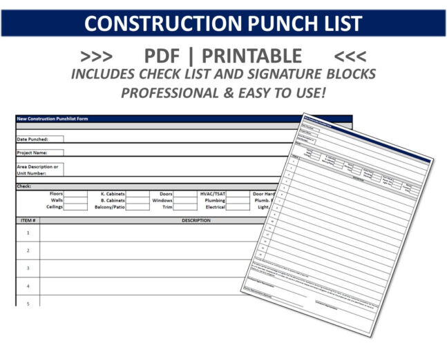 Punch List Template | Templateral