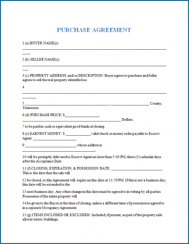 √ Free Printable Purchase Agreement Template