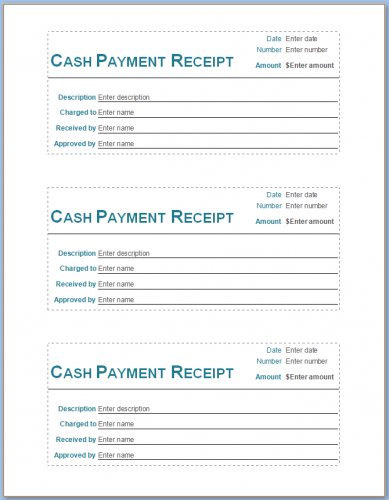 √ Free Printable Receipt For Cash Payment Template