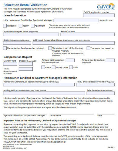 √ Free Printable Rental Verification Form