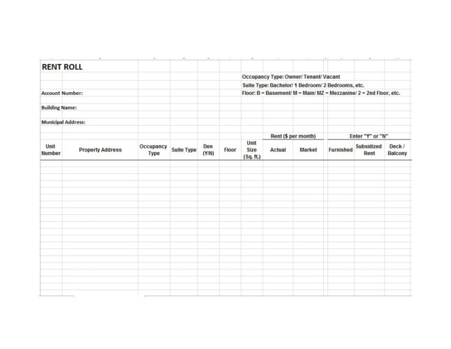 Rent Roll Template | Templateral