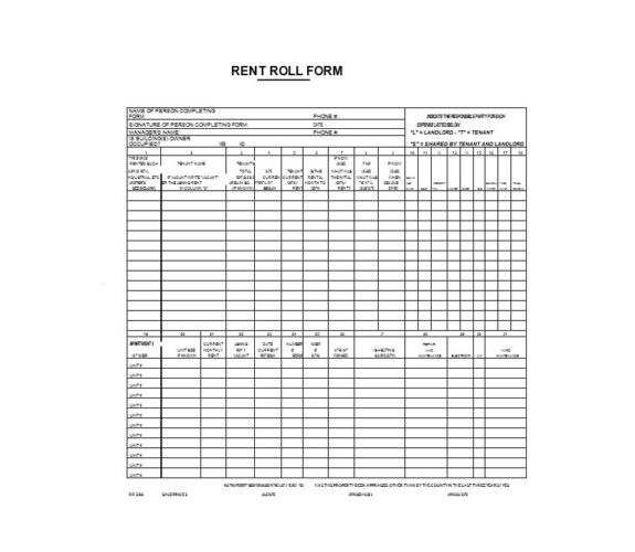 √ Printable Rent Roll Template (Word)