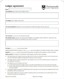 √ Free Printable Lodger Agreement Template