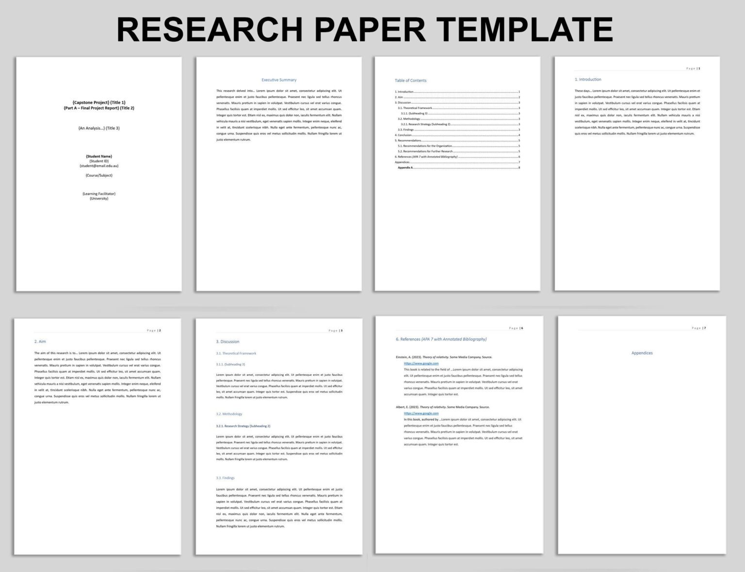 √ Research Paper Template (Word)