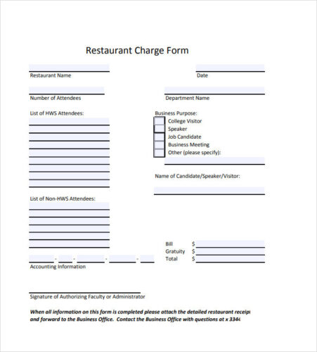 √ Free Printable Restaurant Receipt Template