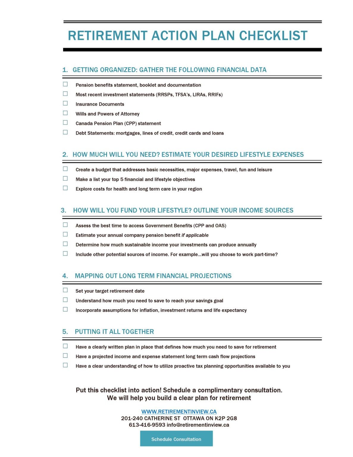 √ Retirement Planning Checklist Template