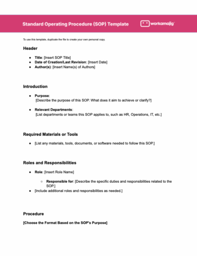 √ Free Editable SOP Template (Word)