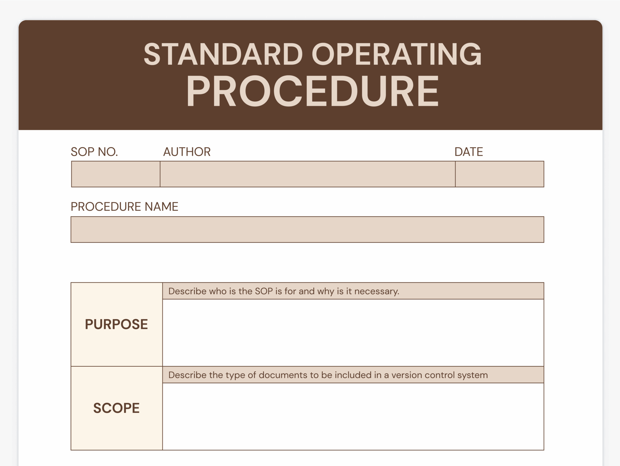 √ Free Editable SOP Template (Word)