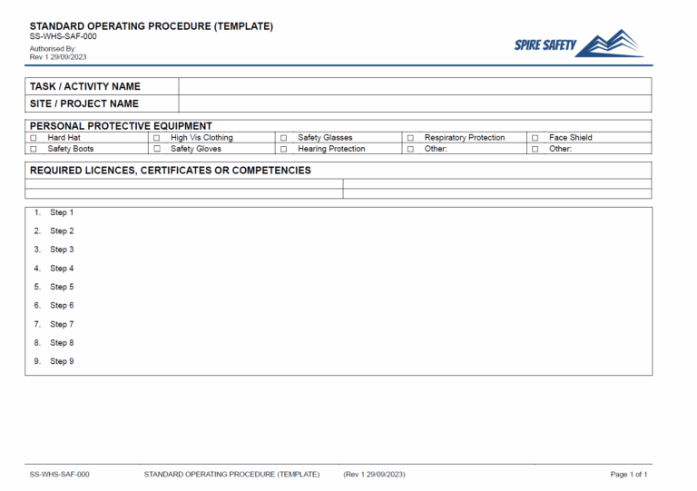 √ Free Editable SOP Template (Word)