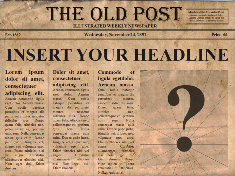 √ Printable Old Newspaper Template