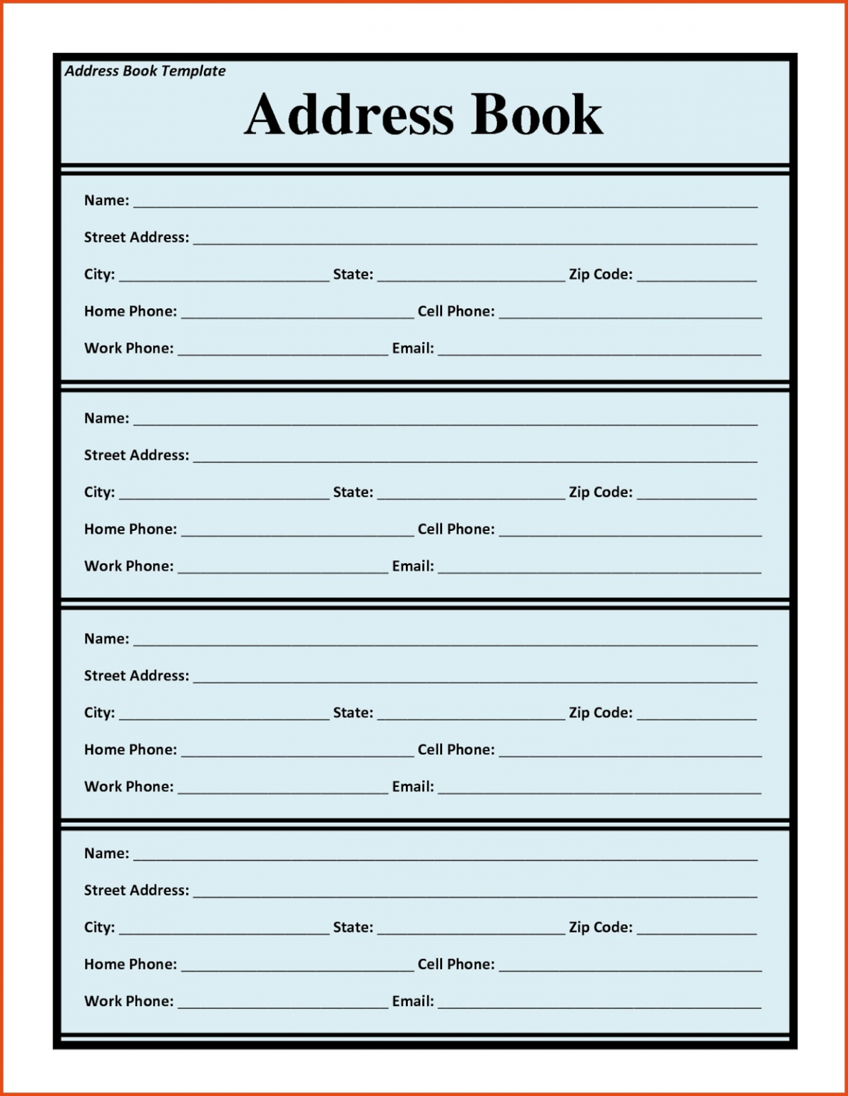 √ Free Printable Address Book Template