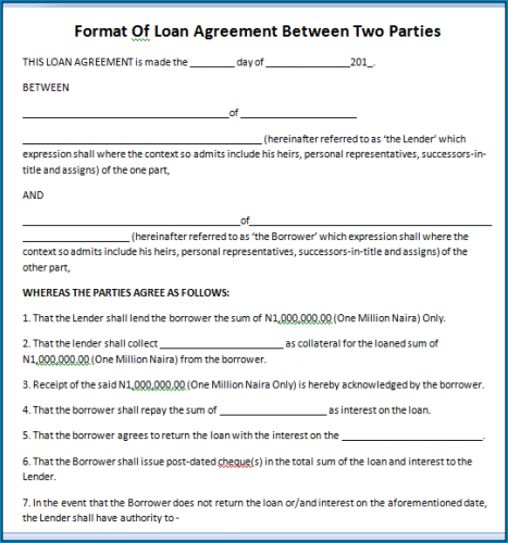 √ Free Printable Agreement Between Two Parties