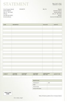 √ Billing Statement Worksheet Template (Excel)