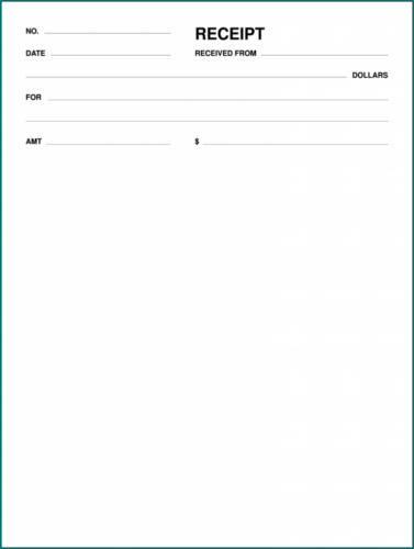 √ Free Printable Blank Receipt Form Template