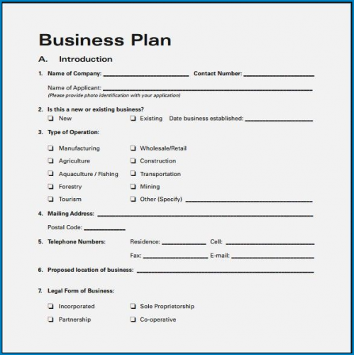 √ Free Printable Business Plan Template Word