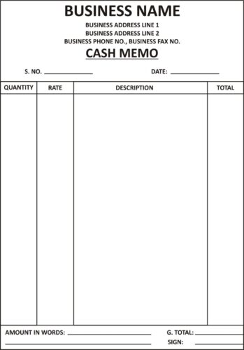 √ Free Cash Memo Format Template (Excel)