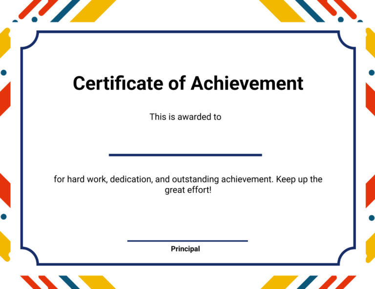 √ Certificate of Accomplishment Template