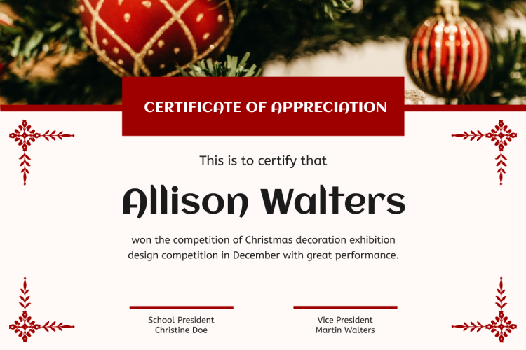 √ Christmas Theme Award Certificate Template