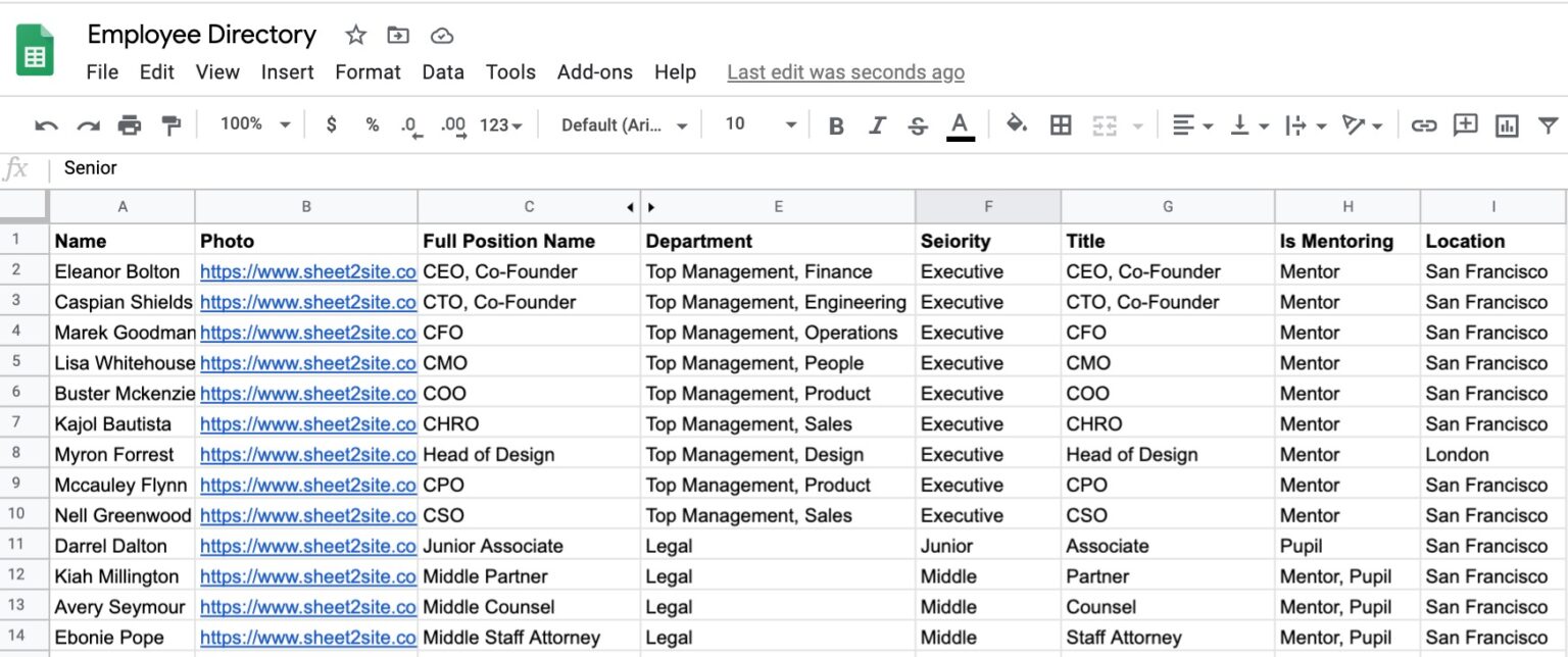 √ Company Phone Directory Template