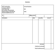 Sample of Construction Receipt Template | Templateral