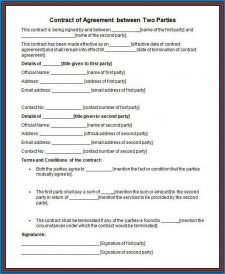 √ Free Contract Agreement Template Between Two Parties
