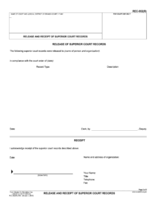 √ Court Payment Receipt Template