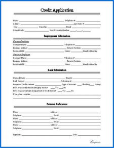 √ Free Fillable Blank Credit Application Form and Tips