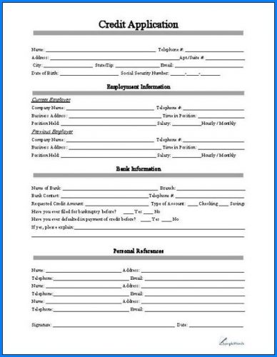 √ Free Fillable Blank Credit Application Form and Tips