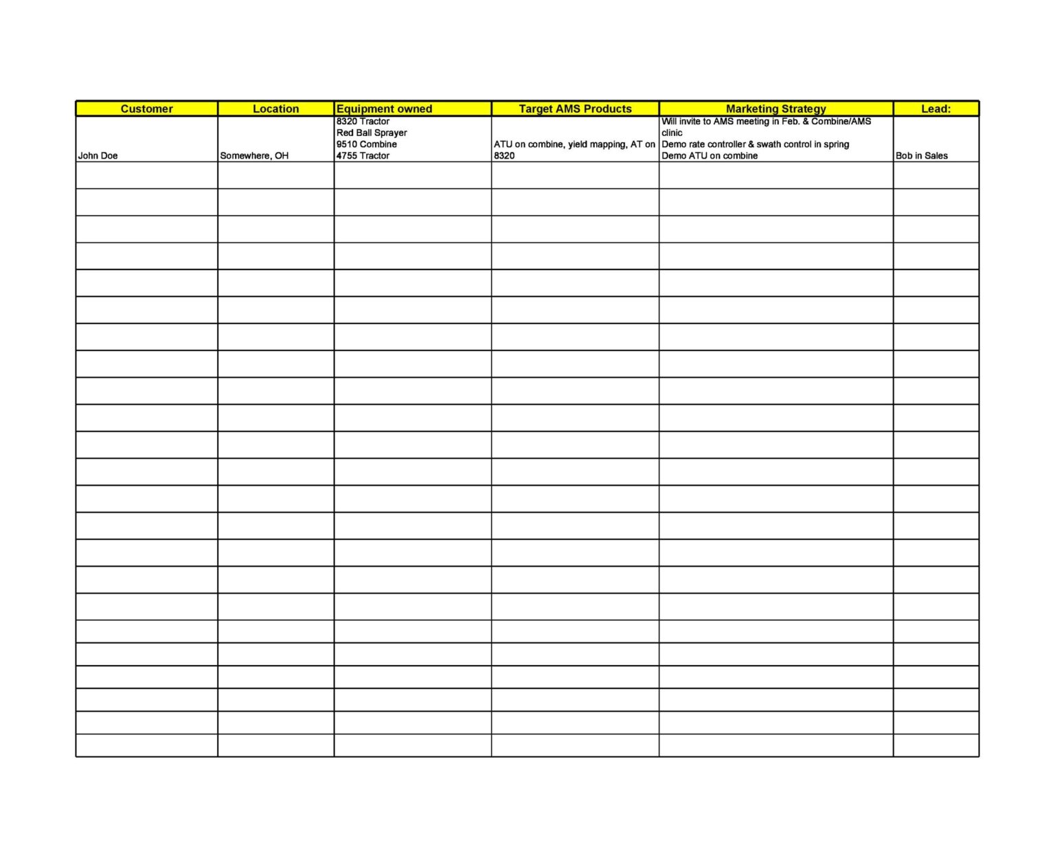 √ Printable Customer Contact List Template (Excel)