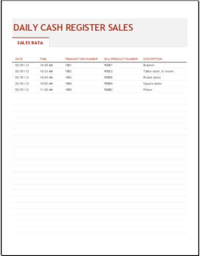 √ Free Daily Sales Register Template (Excel)