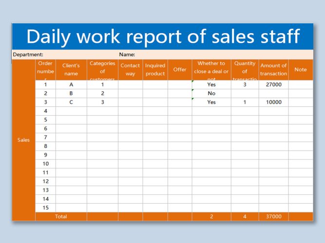 Sample of Daily Work Status Sheet Template | Templateral