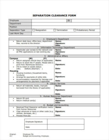 √ Free Printable Employee Separation Form