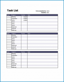 √ Free Printable Employee Task List Template