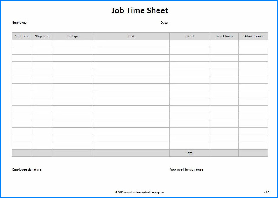 Timesheet Samples Free HQ Printable Documents