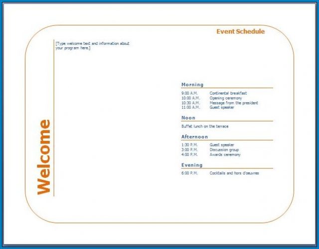 √ Free Printable Event Program Template