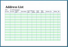 √ Free Printable Excel Address Book Template