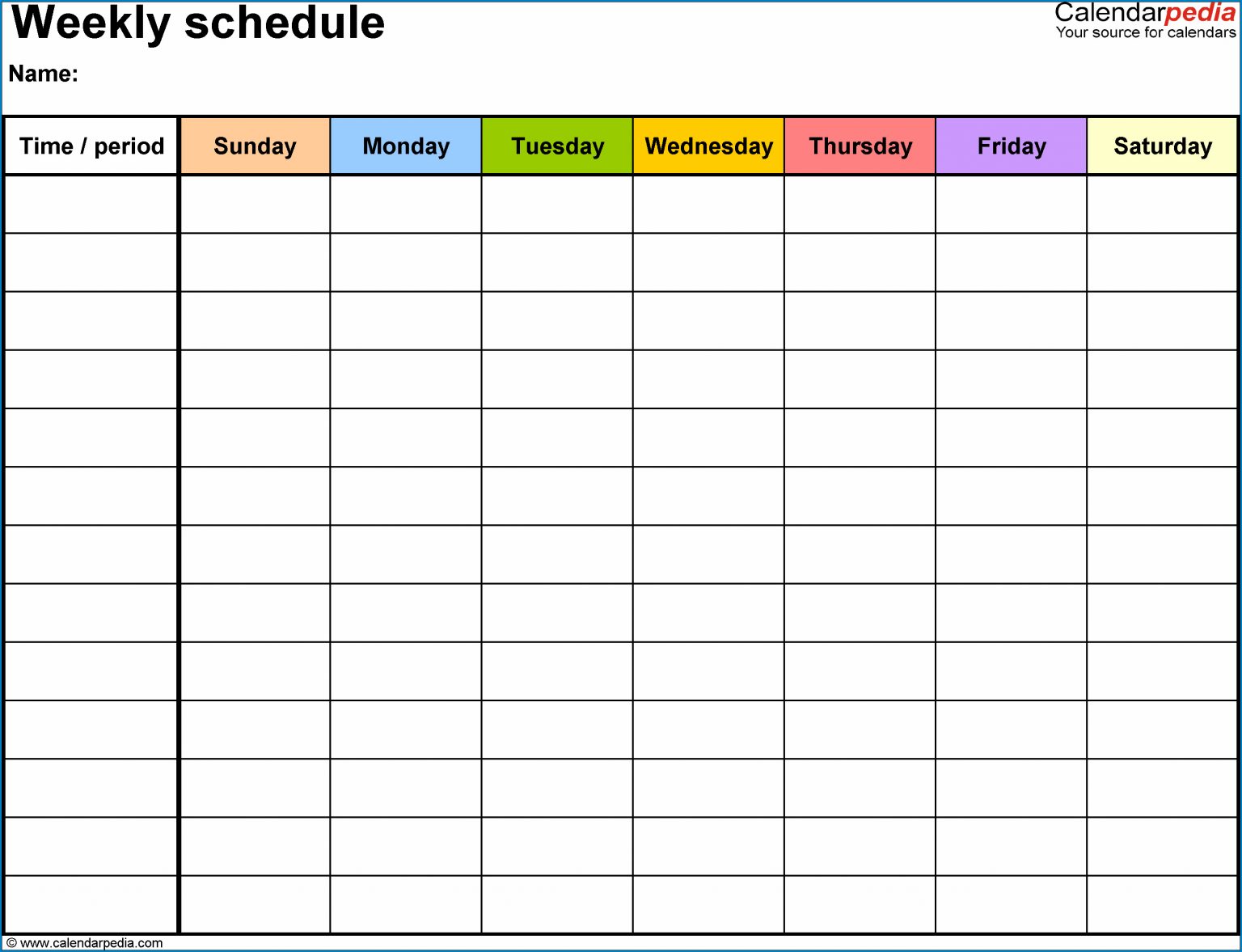 √ Free Printable Excel Schedule Template