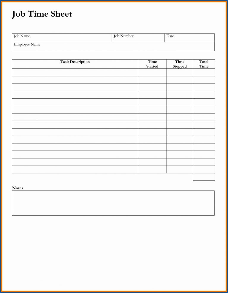 √ Free 4+ Samples of Excel Timesheet Template With Tasks