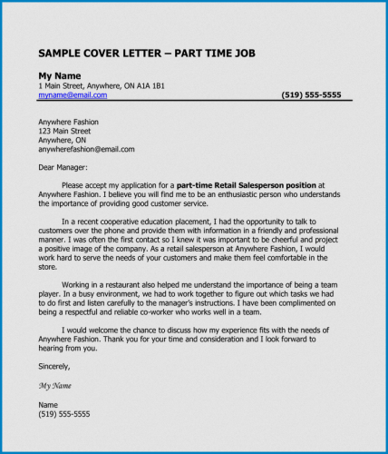 √ Free Printable First Job Cover Letter Template