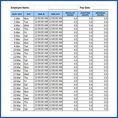 √ Free 4+ Samples of Google Sheets Timesheet Template