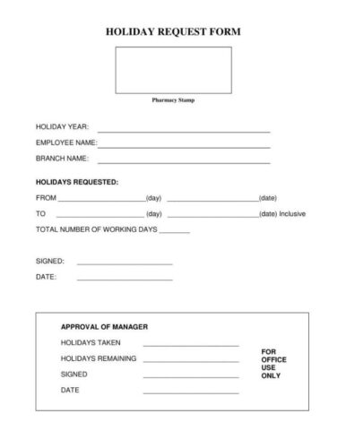√ Free Printable Holiday Request Form